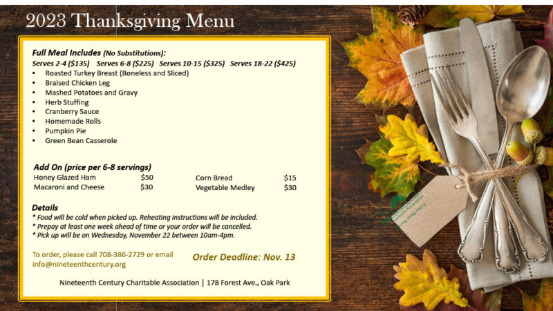 Thanksgiving Dinner Orders are Open at The Nineteenth Century ...